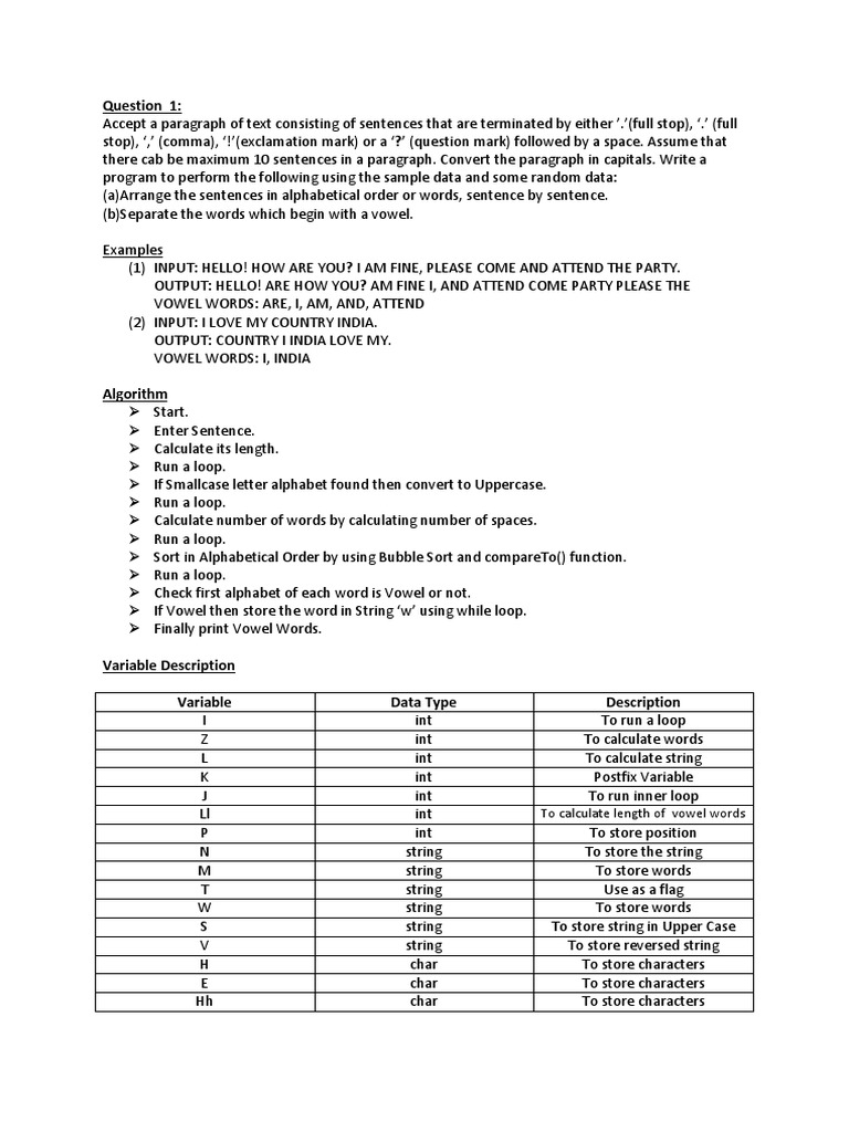 To Calculate Length of Vowel Words | PDF | String (Computer Science ...