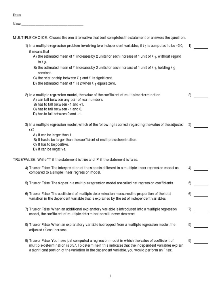 Week 10 Assignment Ch14 | PDF | Regression Analysis | Errors And Residuals