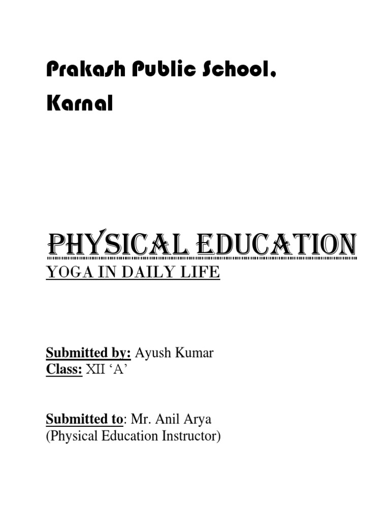 Yoga Project Class 12 Cbse | PDF | Hatha Yoga | Yoga