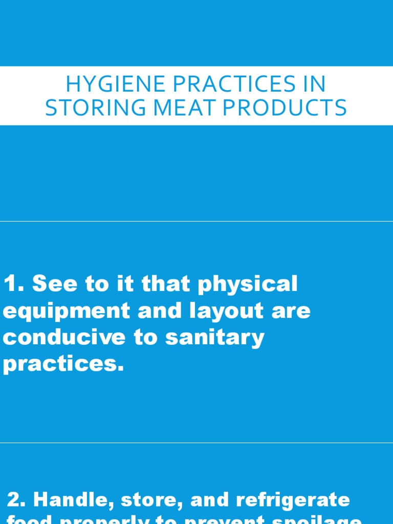 Hygiene Practices in Storing Meat Products | PDF