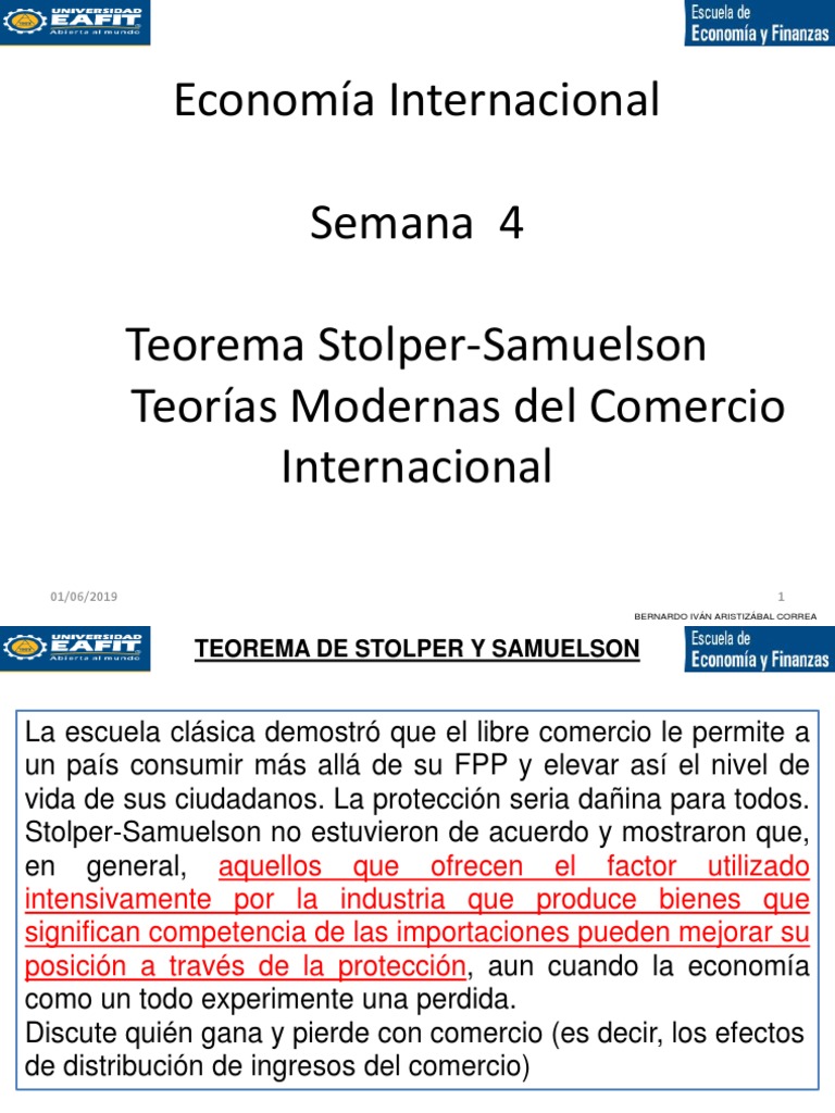 Modelo HO y Teorema Stolper-Samuelson - Semana 4 | PDF | Monopolio | Mercado (economía)