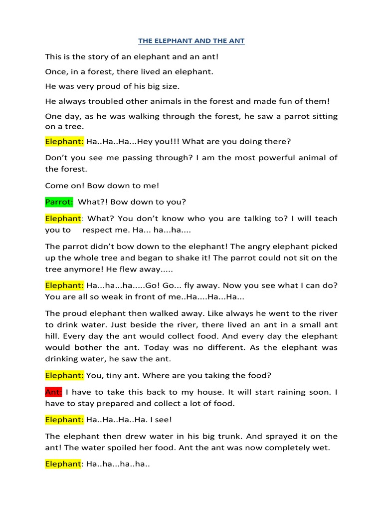 The Elephant and The Ant | PDF | Elephant