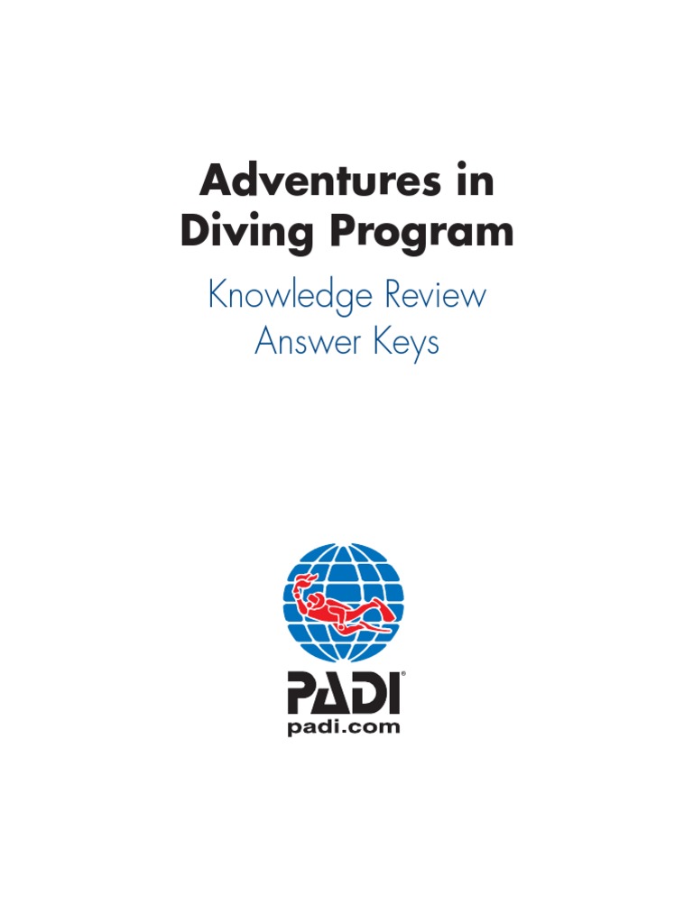Adventures in Diving Knowledge Review Answer Keys | PDF | Scuba Diving ...