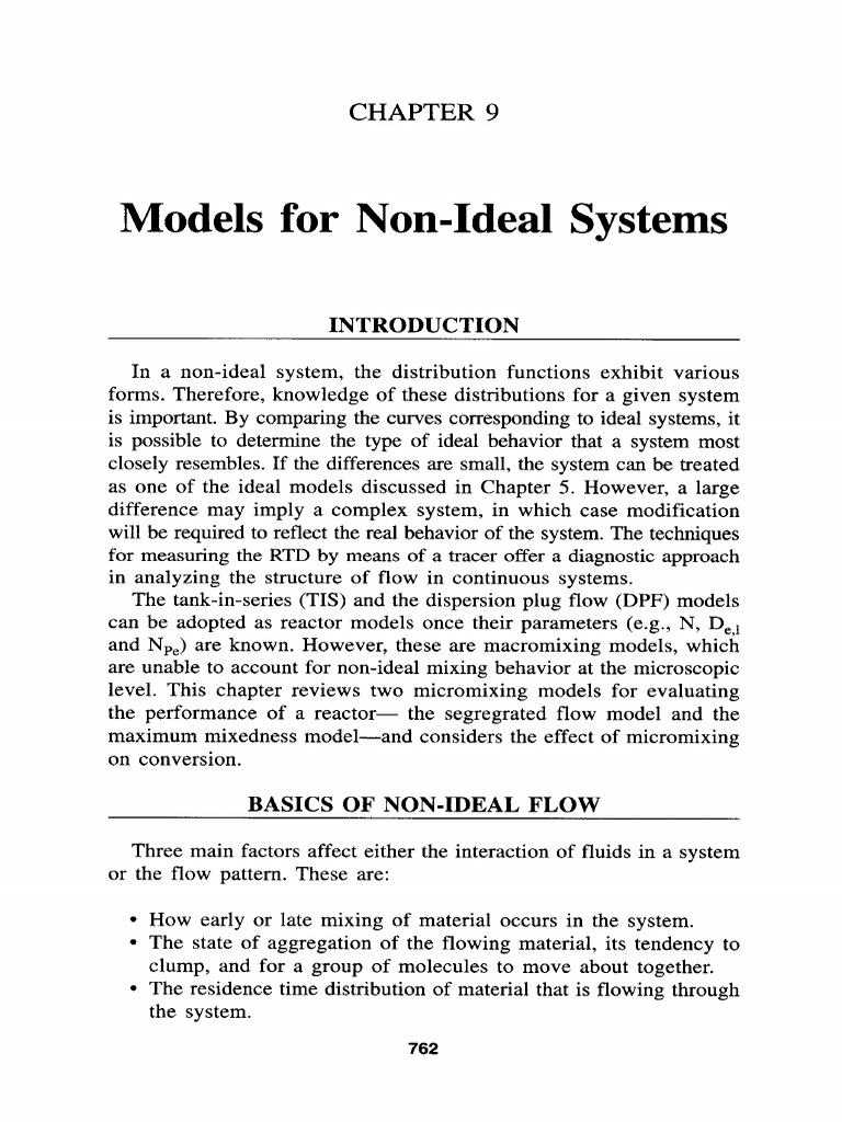 Non-Ideal Flow Models in Reactors | PDF | Chemical Reactor | Chemical ...