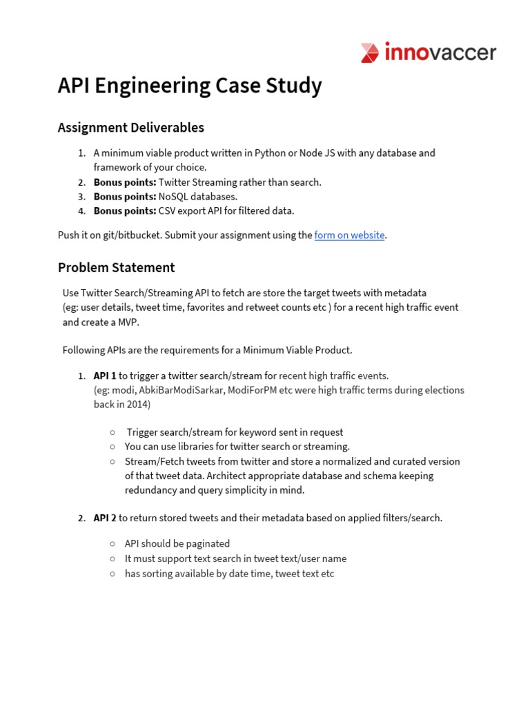 Backend API Assignment | PDF | Application Programming Interface | Metadata