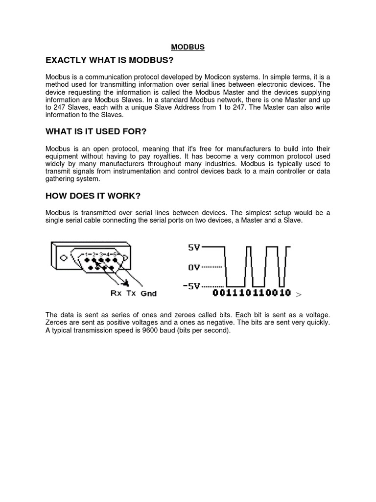 Modbus Pdf Pdf Media Technology Digital Technology