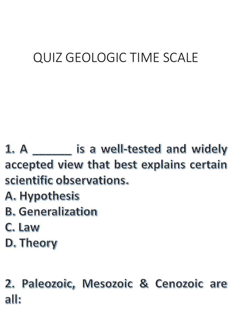 Geologic Time Scale Quiz | PDF