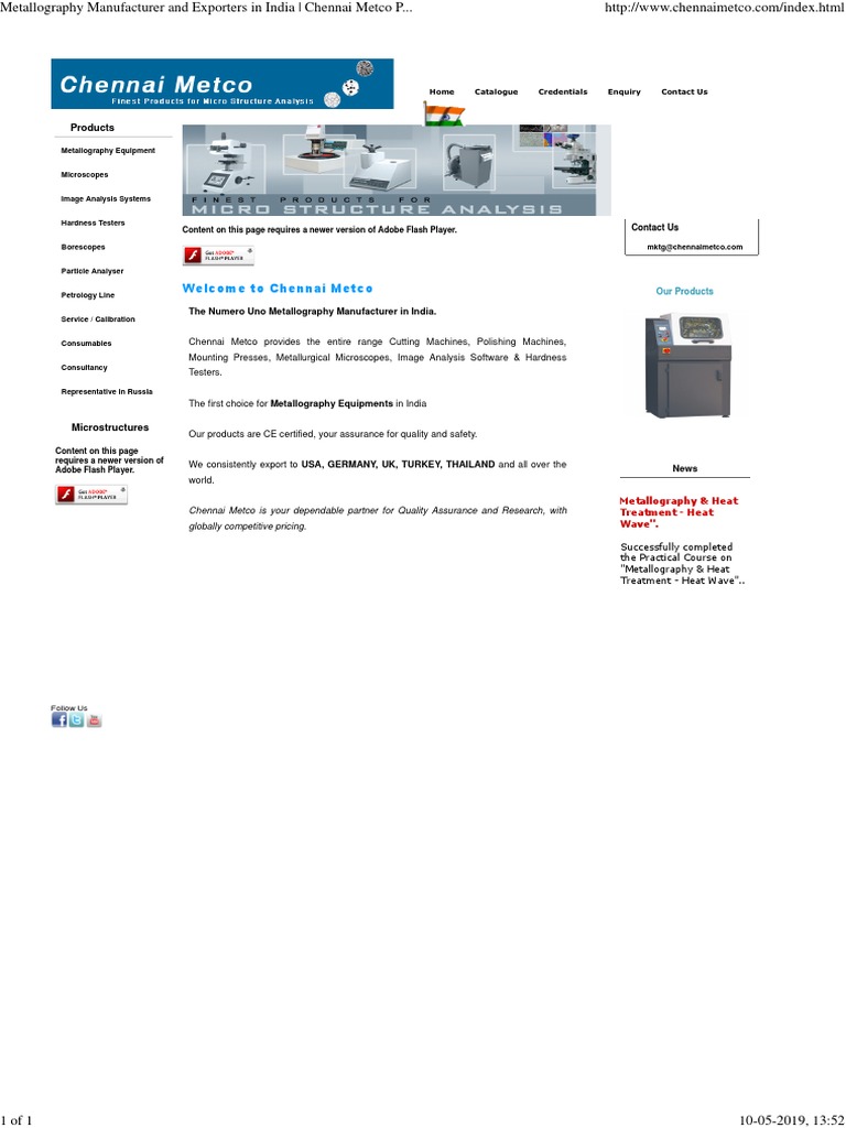 Metallography Manufacturer and Exporters in India - Chennai Metco PVT ...