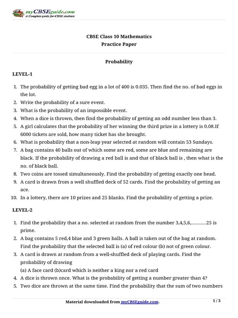 10 Math PP Probability | PDF | Dice | Probability