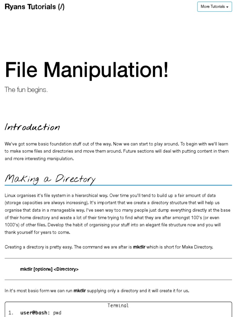 Linux Tutorial 5 Learn File Manipulation Pdf Directory Computing Computer File 8687