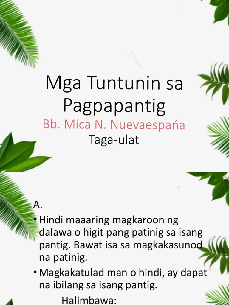 Mga Tuntunin Sa Pagpapantig | PDF