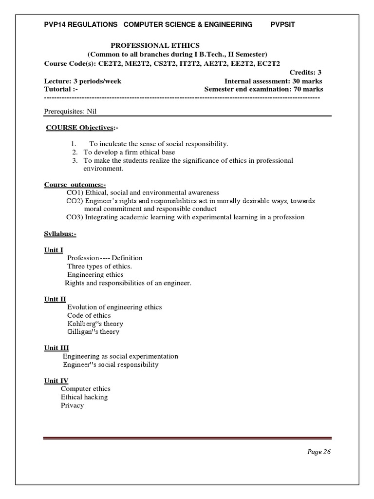 Pvp14 Regulations Computer Science & Engineering Pvpsit | PDF ...