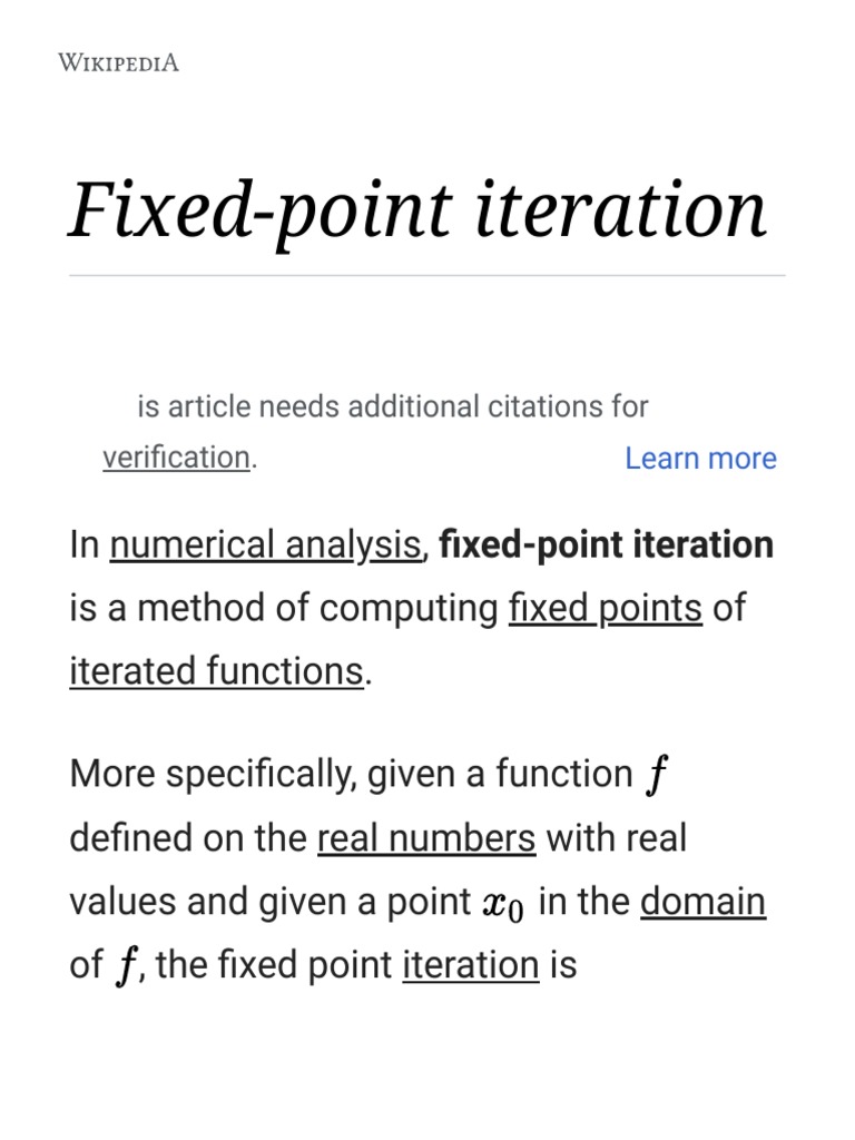 Fixed-Point Iteration - Wikipedia | PDF | Ordinary Differential ...