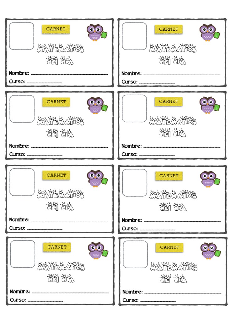 Carnet Matematico Del Dia | PDF
