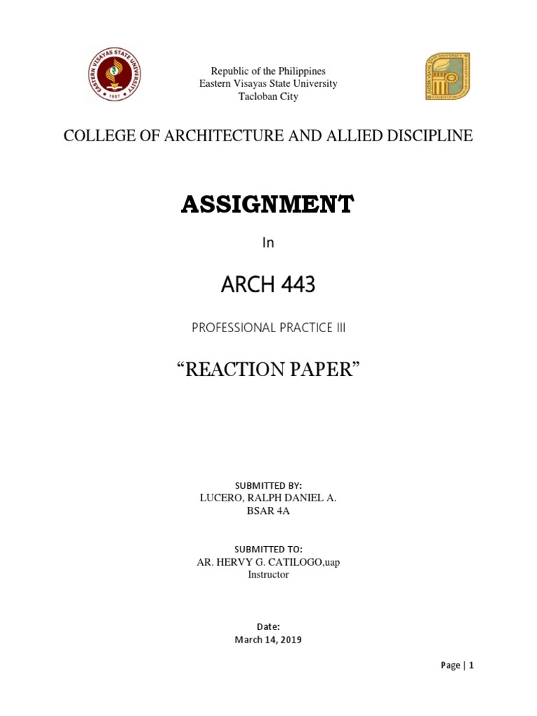 Prof Prac - Reaction Paper r1-r4 | PDF | Association Of Southeast Asian Nations