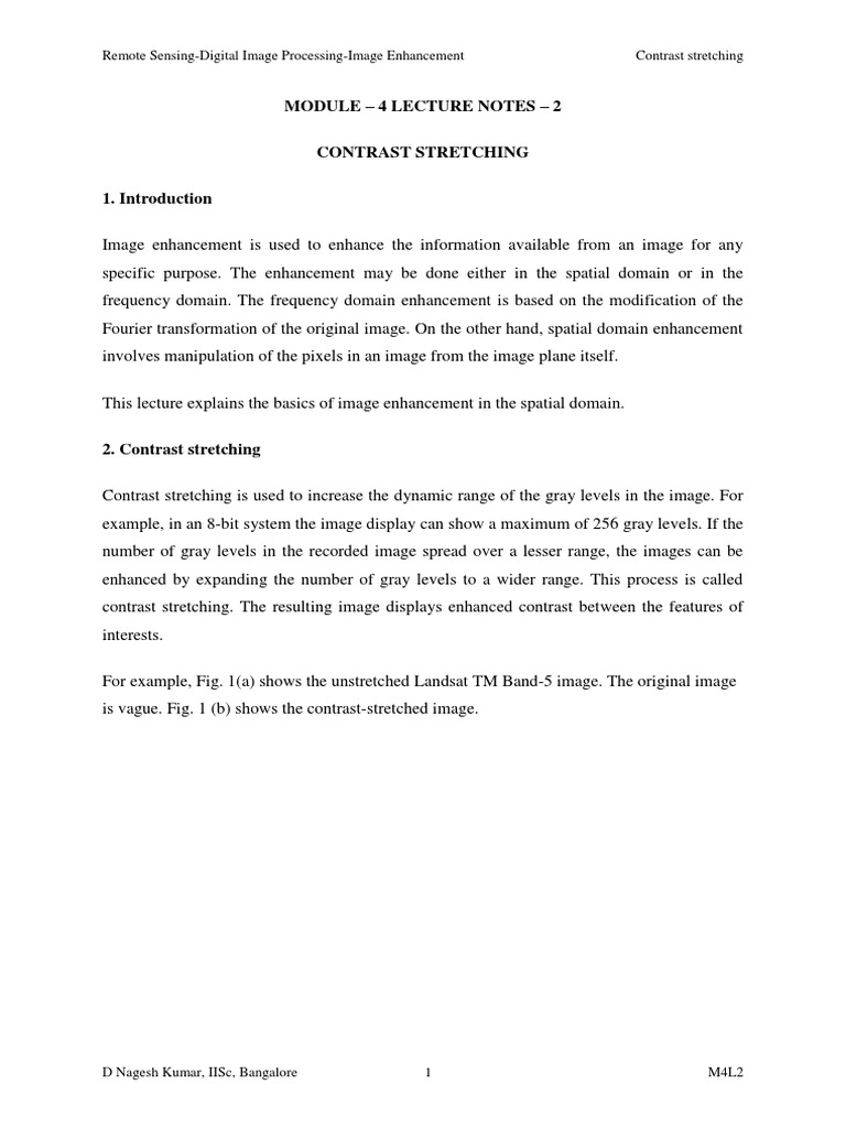 Module - 4 Lecture Notes - 2: Remote Sensing-Digital Image Processing ...