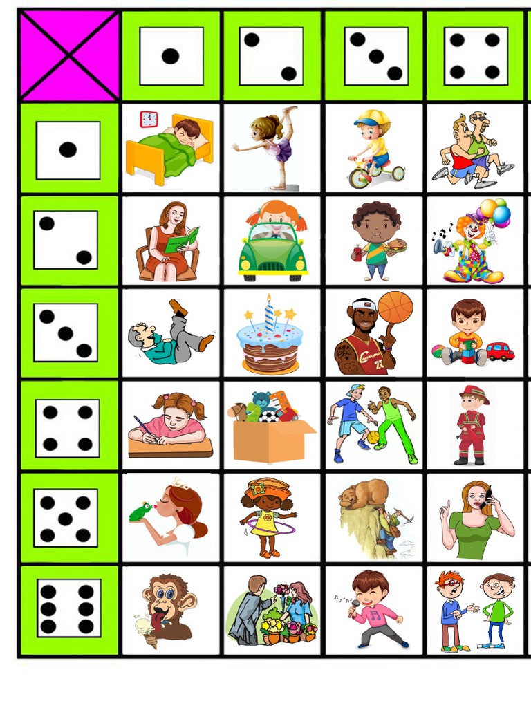 A3 Printable Dice Game To Learn English | PDF