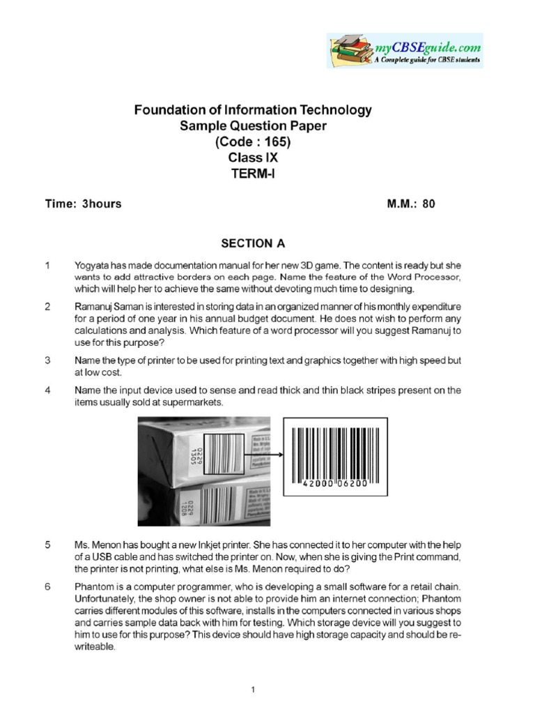 Sample Question paper-FIT | PDF