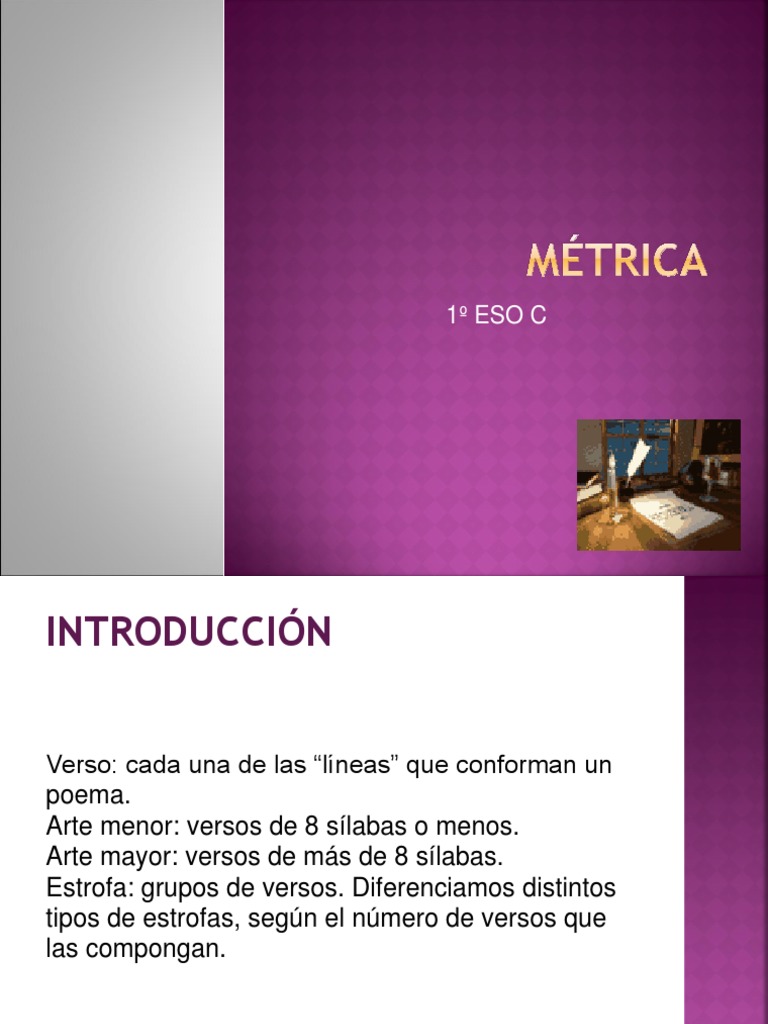 Métrica y Estrofas en la Poesía | PDF | Rima | Metro (poesía)