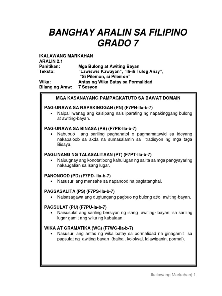 2.1 Awiting Bayan | PDF