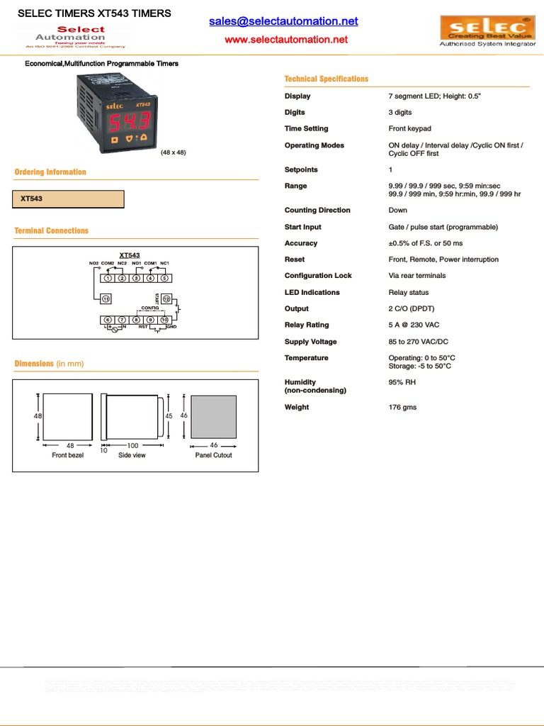 XT543 Datasheet | PDF | Relay | Equipment