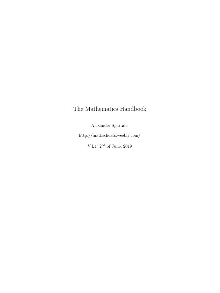 The Mathematics Handbook v4 | PDF | Derivative | Slope
