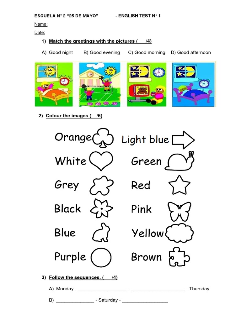 Test 1 Primary School | PDF