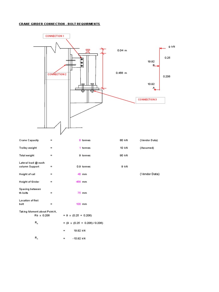 Crane Girder Connection - Bolt Requirments | PDF | Classical Mechanics ...
