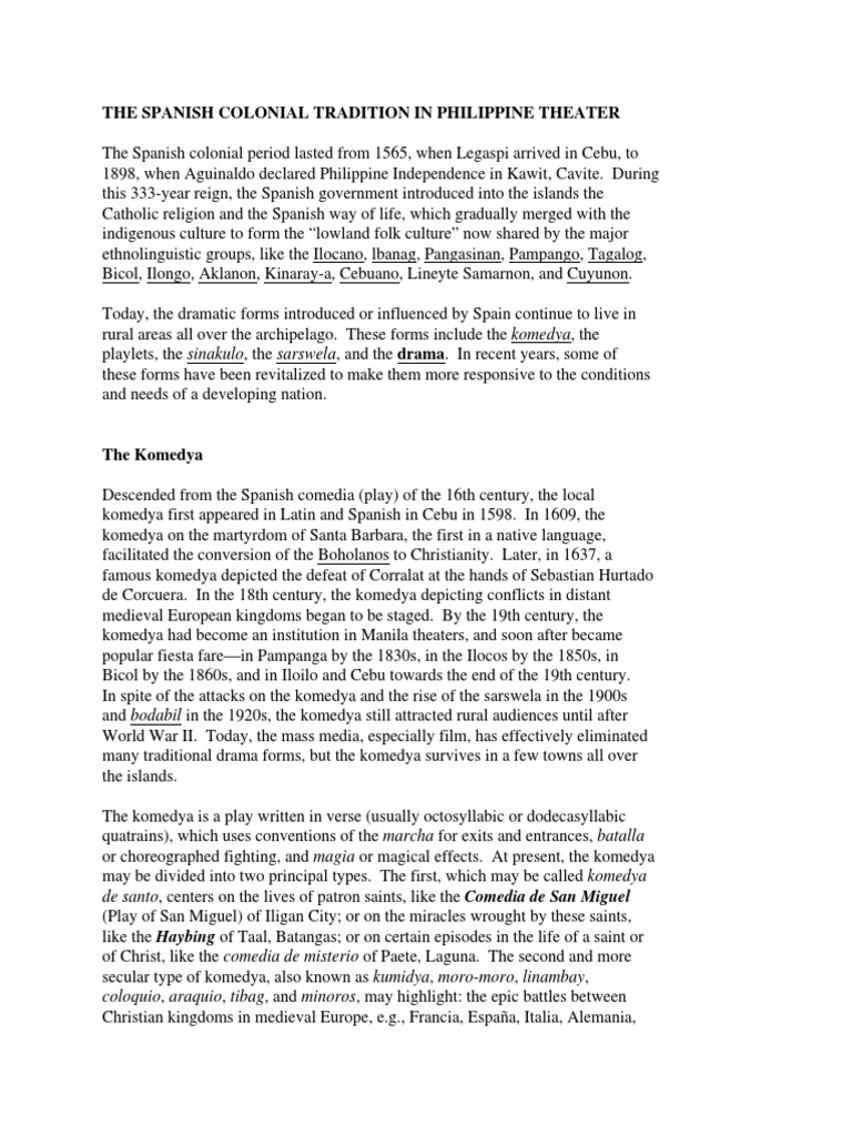 Spanish Colonial Theater in the Philippines | PDF | Nativity Of Jesus ...