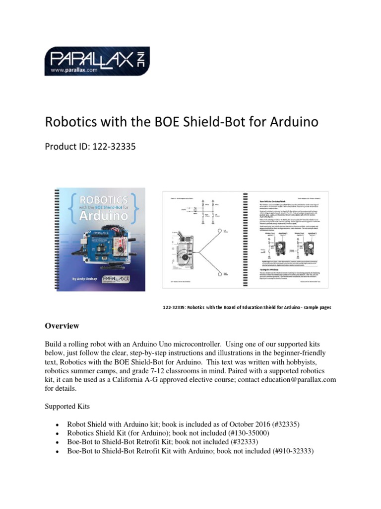 Robotics with the BOE Shield-Bot for Arduino | PDF | Arduino | Electronics