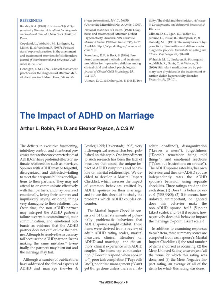 The Impact of ADHD On Marriage | PDF | Attention Deficit Hyperactivity ...