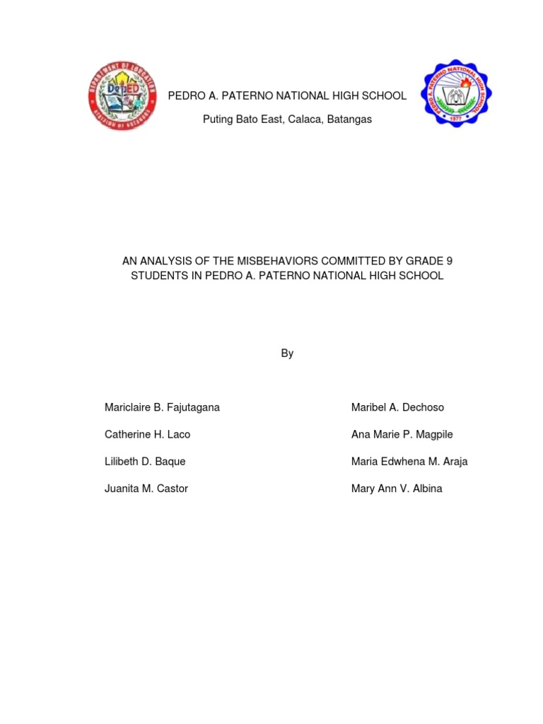 Action Research About Misbehavior | PDF | Teachers | Behavior