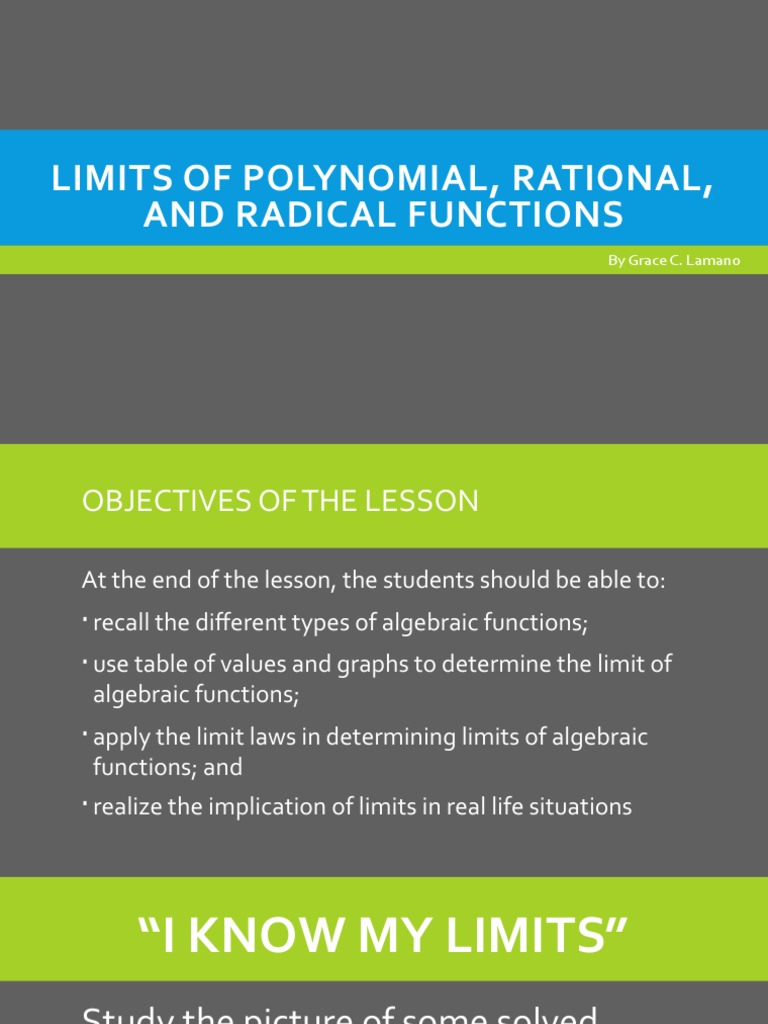 Limits of Polynomial, Rational, and Radical | PDF