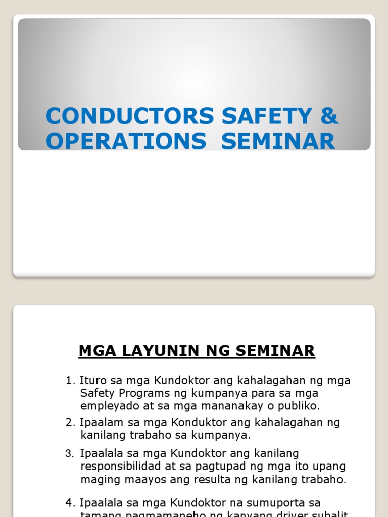 Conductors Safety & Operations Seminar: Key Responsibilities and Best ...