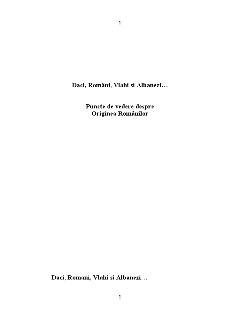 Daci, Albanezi Si Vlahi | PDF