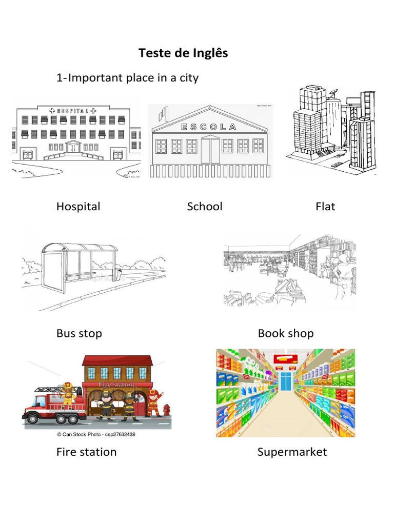 English Test: City Places & Home | PDF