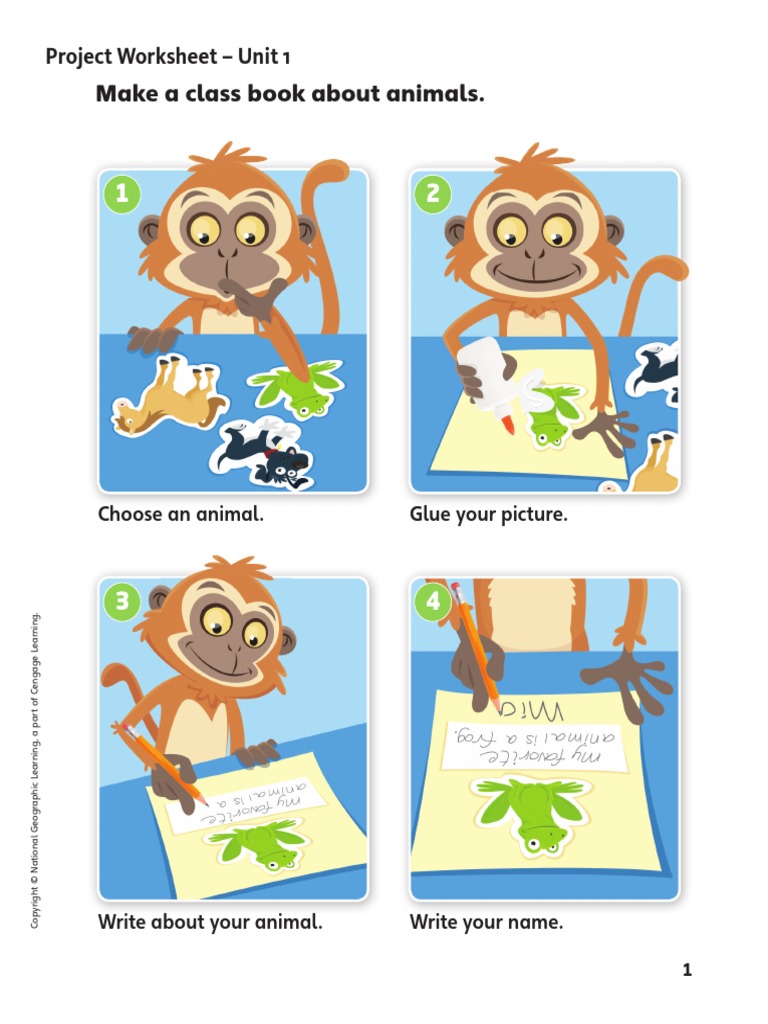 Make A Class Book About Animals.: Project Worksheet - Unit 1 | PDF