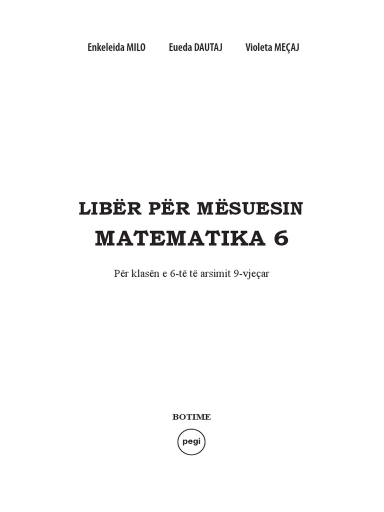 Matematika 6 Planifikimi Vjetor Dhe Modele Ditaresh