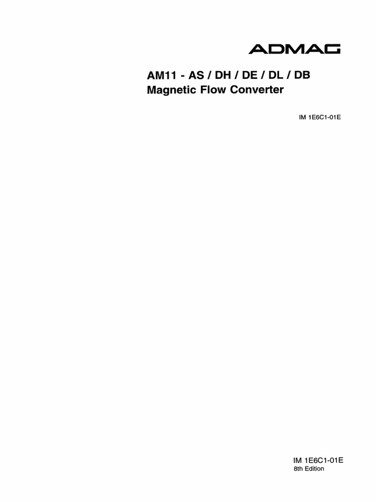Admag Am11 Magmeter User Manual | PDF