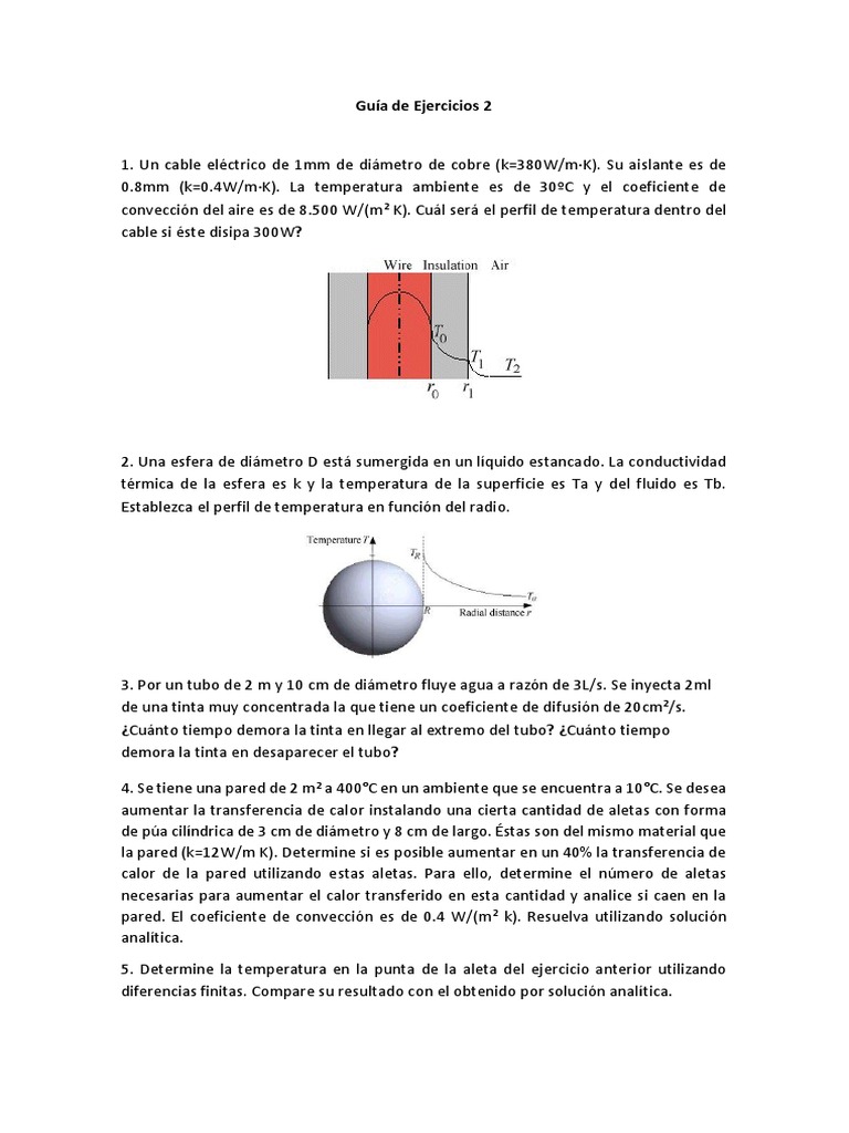 Guía de Ejercicios 2 | PDF | Calor | Transferencia de calor