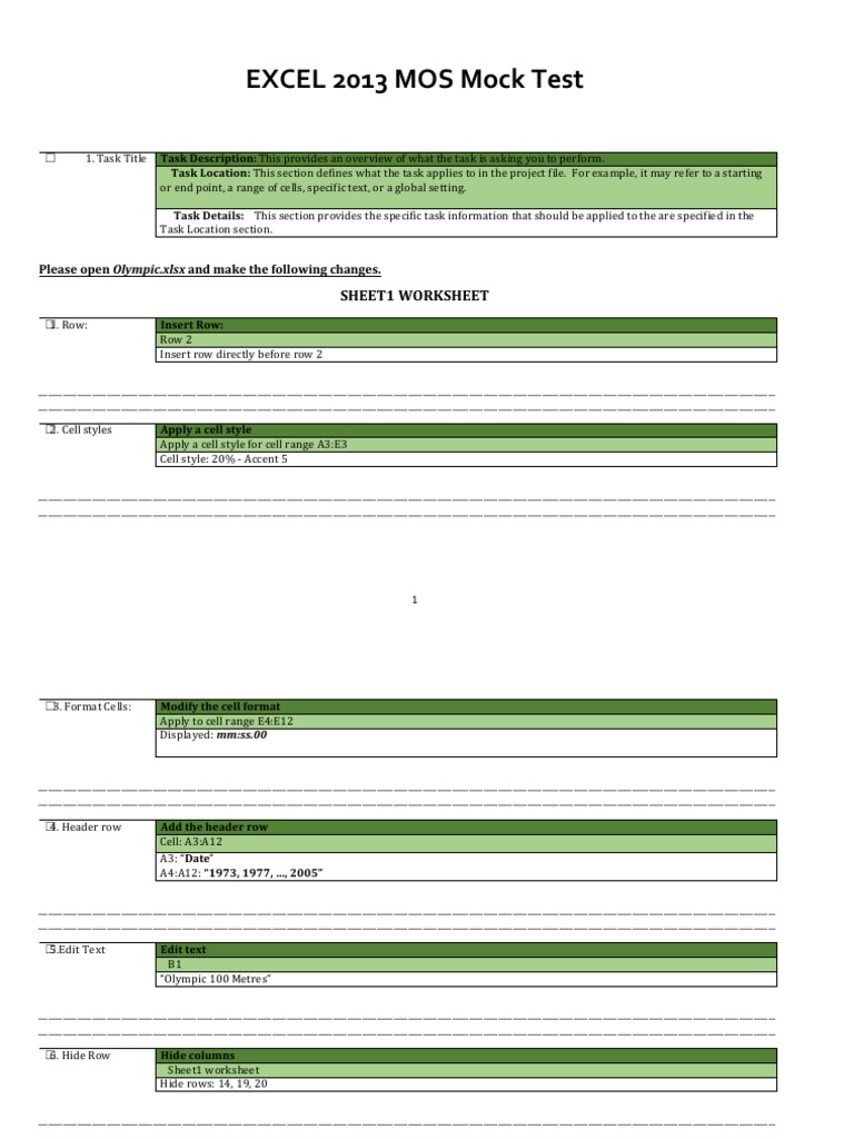 (Excel) Mock Test 1 PDF | PDF | Computing