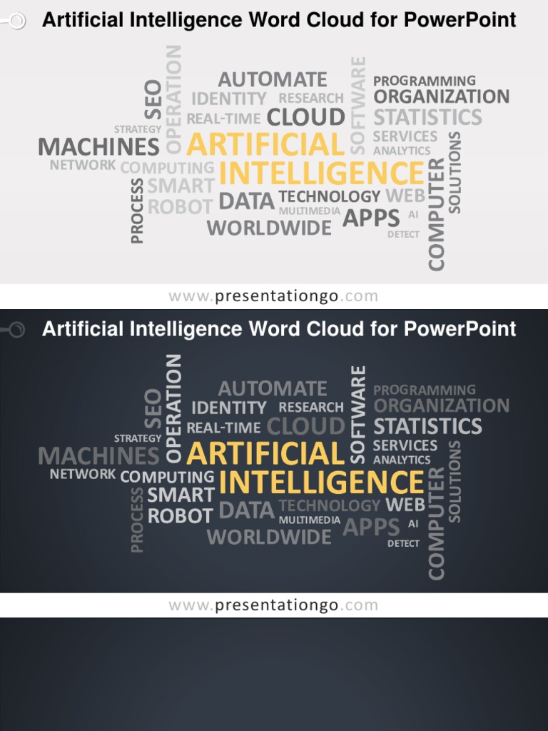 Artificial Intelligence Word Cloud For Powerpoint: Presentationgo | PDF