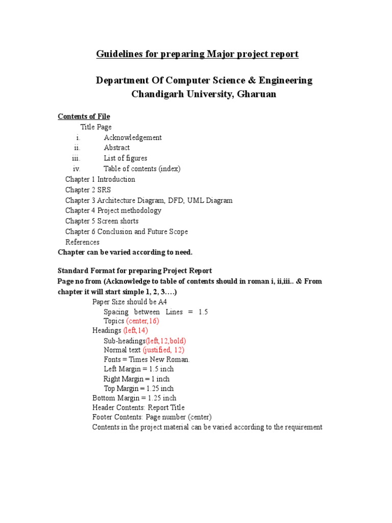 Major Project Format | PDF | Times New Roman | Abstract (Summary)