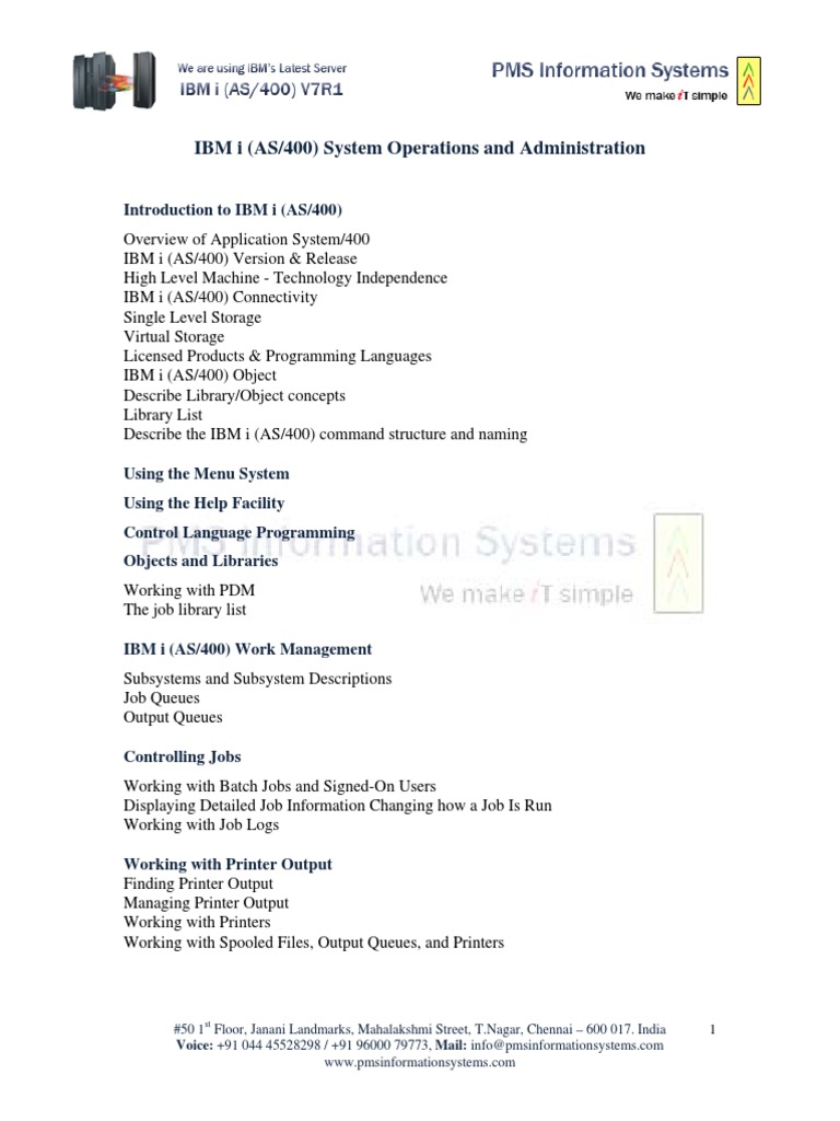 IBM I (AS/400) System Operations and Administration | PDF | Ibm System ...
