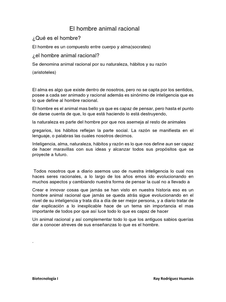 El Hombre Animal Racional 3 | PDF