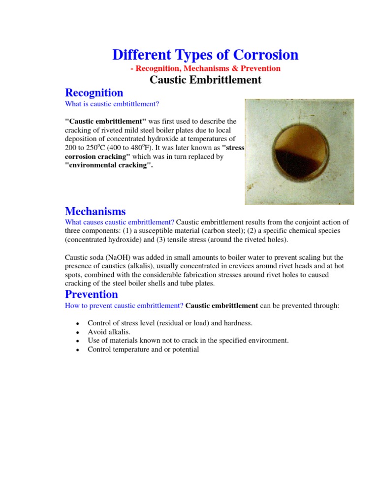 Caustic Embrittlement | PDF