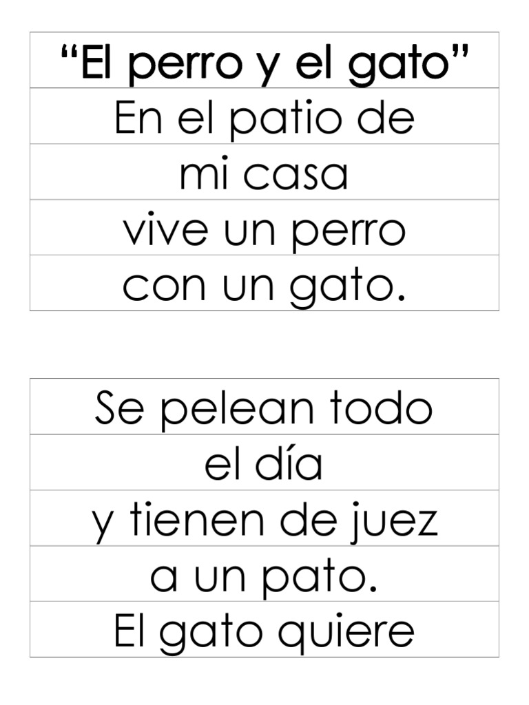 Cuento infantil: El perro y el gato | PDF
