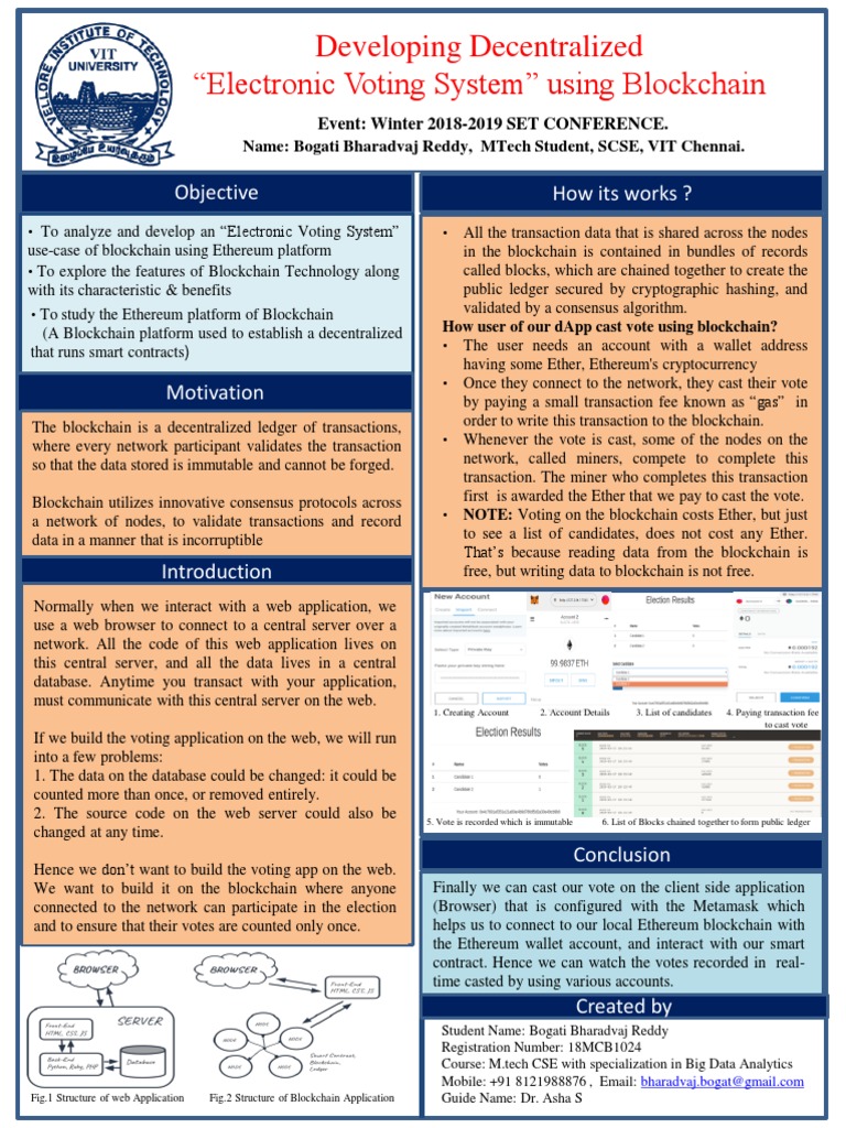 Decentralized Election Voting System Using Blockchain Pdf Web Application World Wide Web