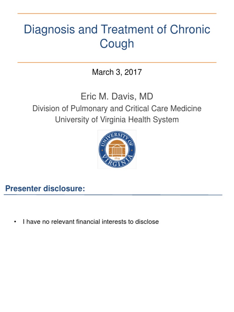 Diagnosis and Treatment of Chronic Cough: An Algorithmic Approach ...