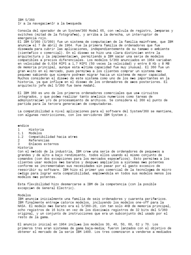 Ibm System 360 Pdf Tecnología De Medios Arquitectura De Computadores
